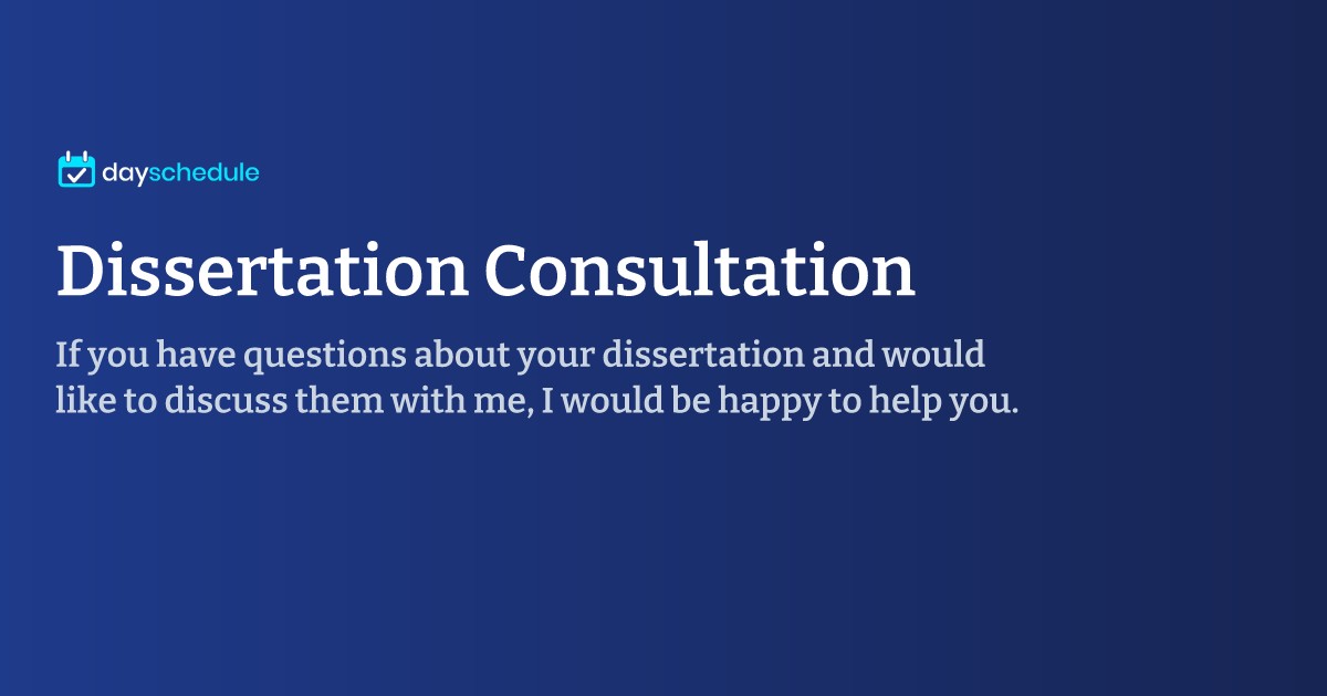 Dissertation Consultation